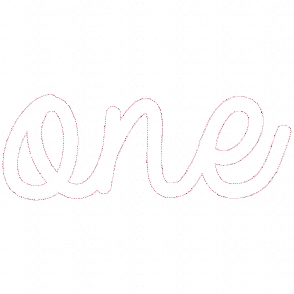 Cursive Script One Two Three Four Five Vintage and Chain Applique ...