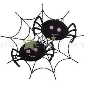 Spider Web Applique Embroidery Machine Design
