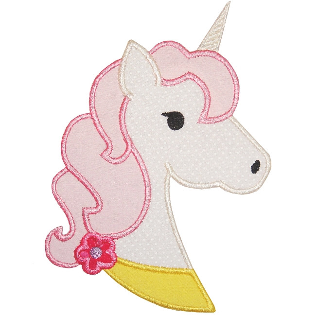 Unicorn Head Applique Embroidery Machine Design