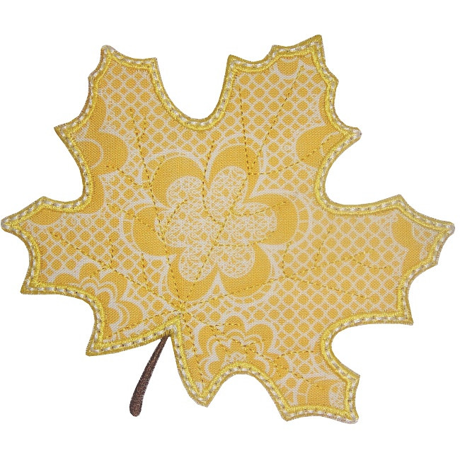 Fall Leaf Applique Embroidery Machine Design