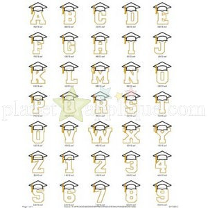 Graduation Alpha Embroidery Machine Design