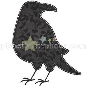 Crow Silhouette Embroidery Machine Design