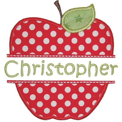 Apple Nameplate Embroidery Machine Design
