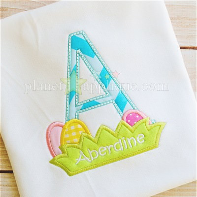 Easter Egg Alpha Embroidery Machine Design