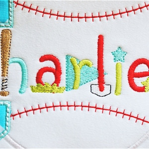 Baseball Font Embroidery Machine Design