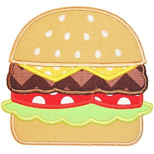 Hamburger Applique Embroidery Machine Design