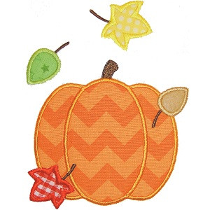 Fall Pumpkin Applique Embroidery Machine Design