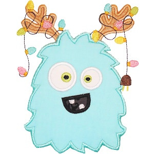String Lights Monster Embroidery Machine Design