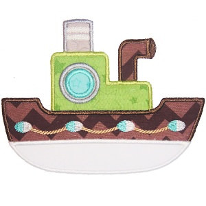 Boat 2 Applique Embroidery Machine Design