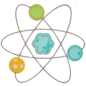 Atom Applique Embroidery Machine Design