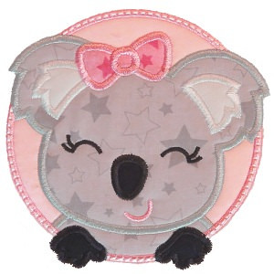 Cute Koala Applique Embroidery Machine Design