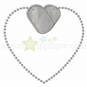 Dog Tags Applique Embroidery Machine Design