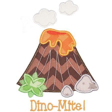 Volcano Applique Embroidery Machine Design