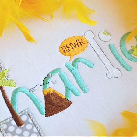 Dino Alpha Embroidery Machine Design