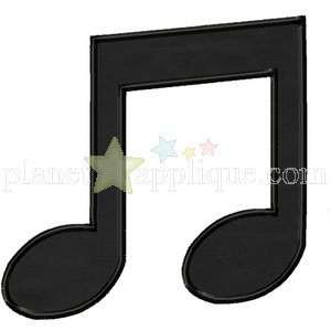 Music Note Applique Embroidery Machine Design