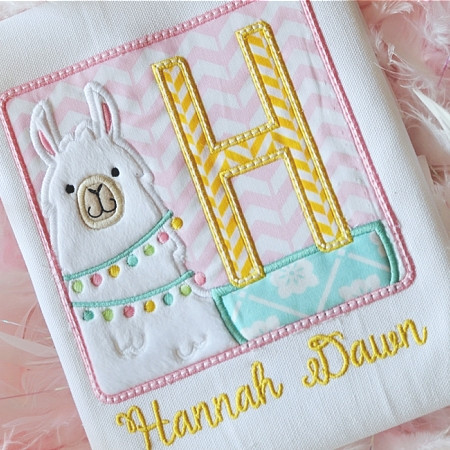 Llama Frame Alpha Embroidery Machine Design