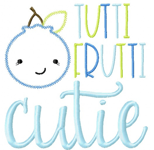 Tutti Frutti Blueberry Vintage and Chain Stitch Applique Embroidery ...