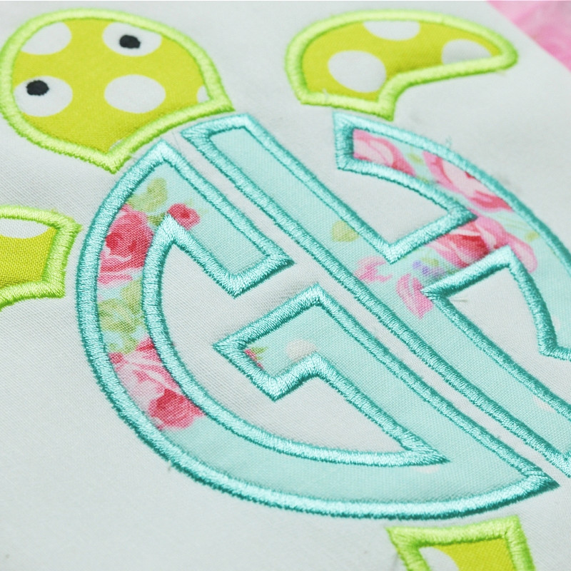 Sea Turtle Monogram Alpha Embroidery Machine Design