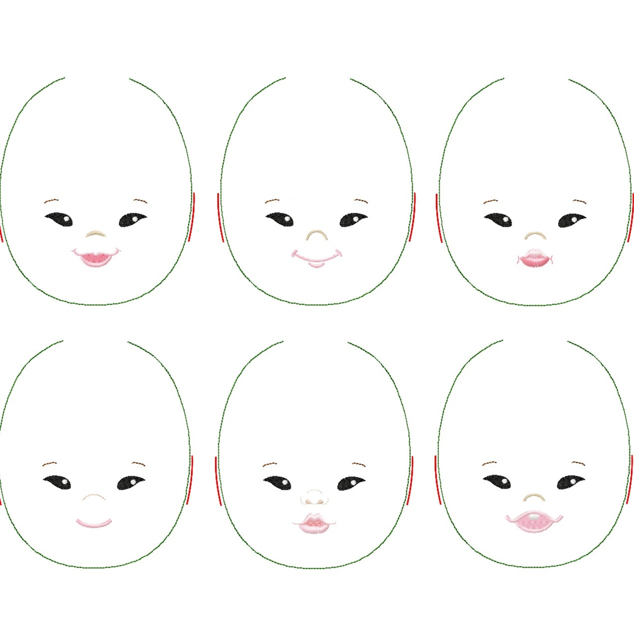 Georgia Doll Faces Addon Embroidery Machine Design