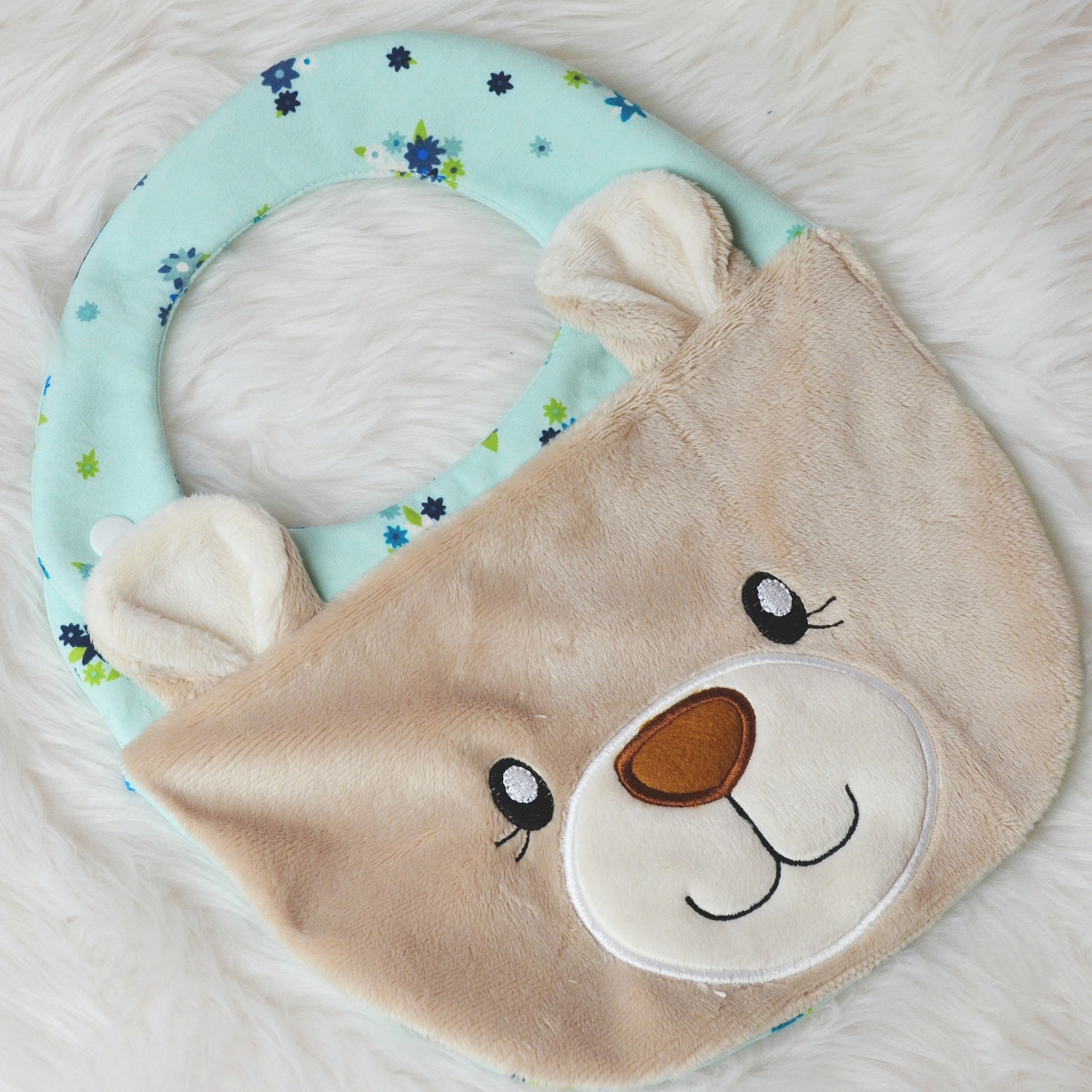 ITH Teddy Bear Baby Bib Embroidery Machine Design