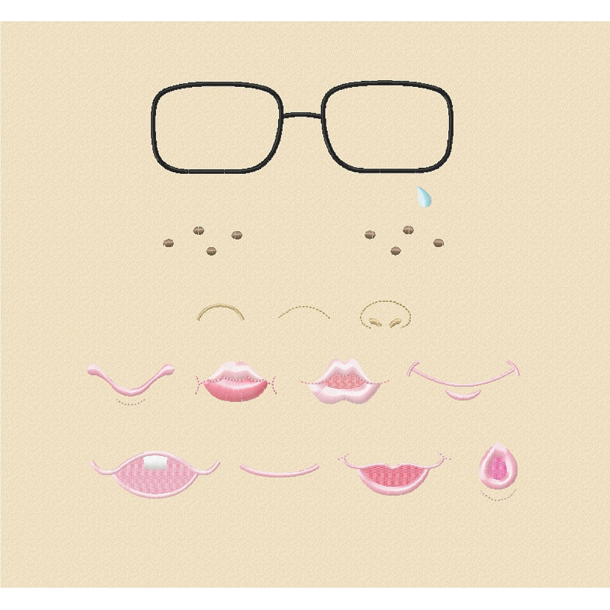 Becca Doll Faces Addon Embroidery Machine Design