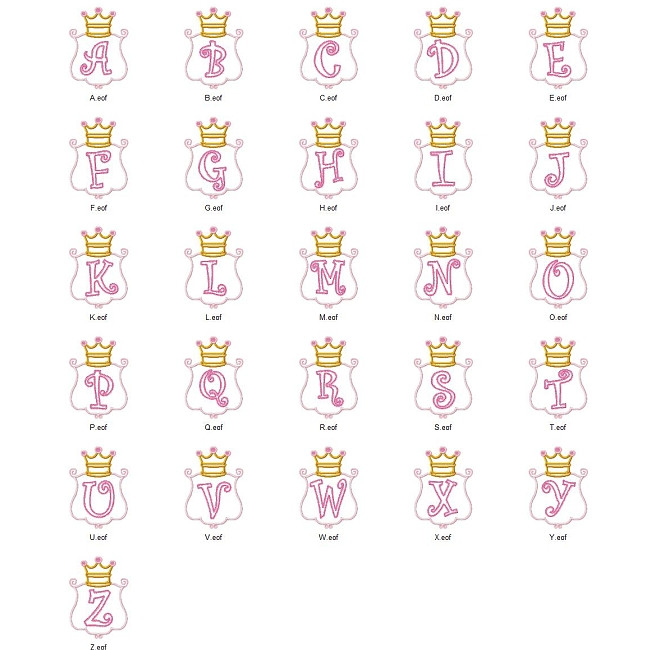 Royal Princess Alpha Embroidery Machine Design