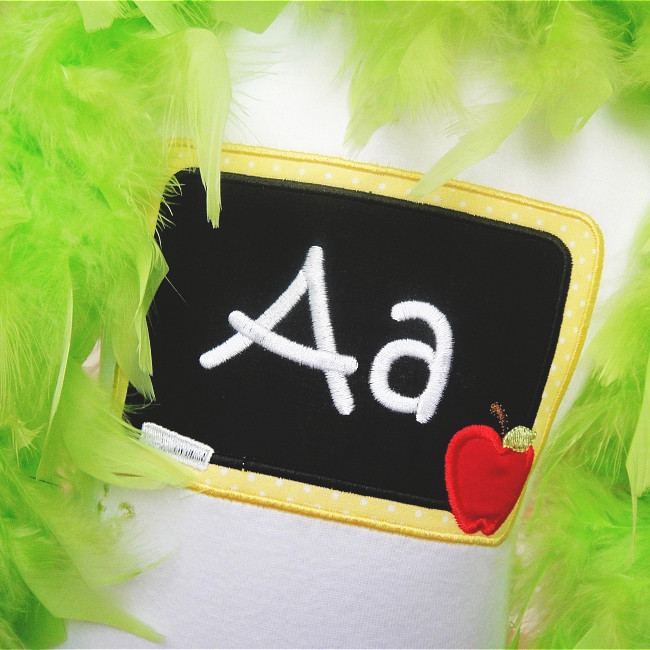 Chalkboard Alpha Embroidery Machine Design