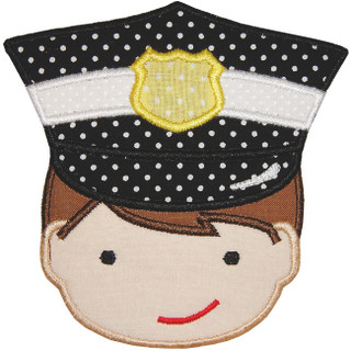 Policeman Applique Embroidery Machine Design