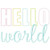 Hello World Applique Embroidery Machine Design
