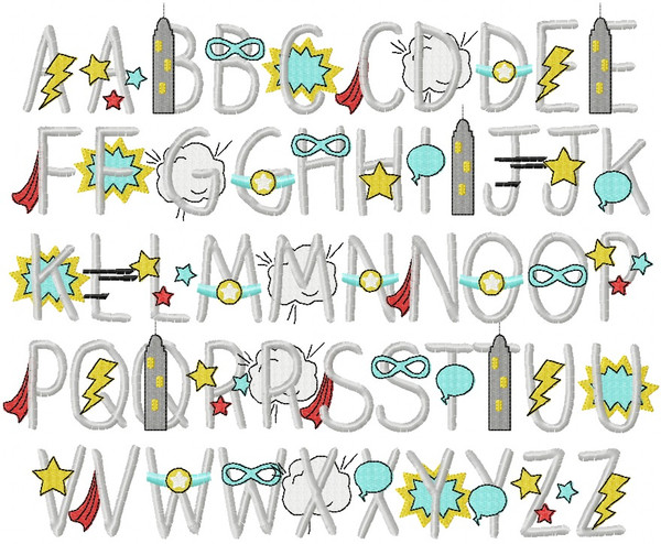 Little Hero Font Embroidery Machine Design
