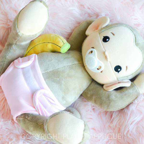 In the Hoop Monkey Plush Embroidery Machine Design ITH