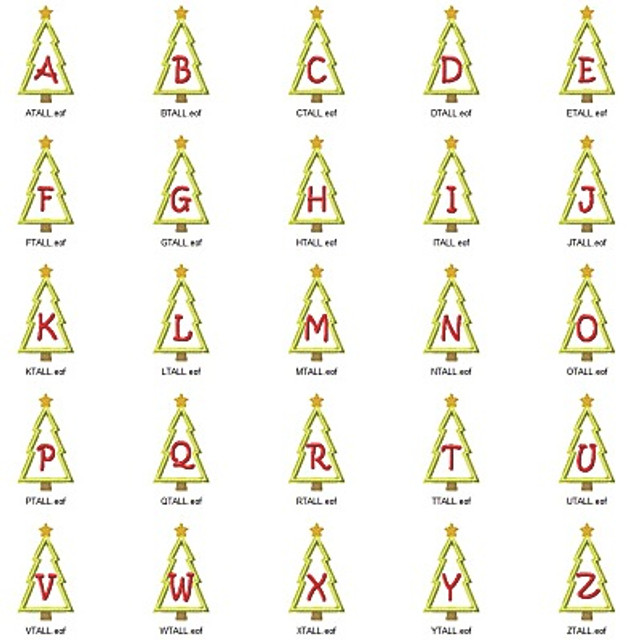 Tiny Tree Alpha Embroidery Machine Design