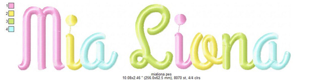 Mia Font Embroidery Machine Design