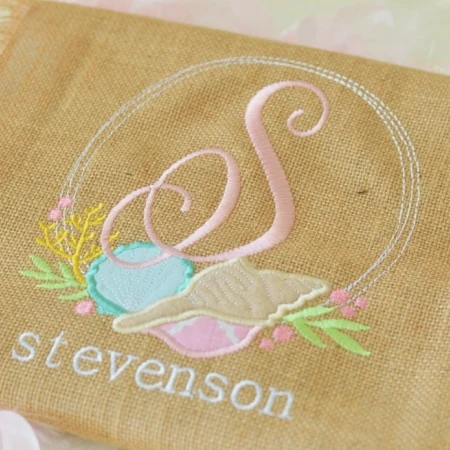 Tides Inn Monogram Font Embroidery Machine Design