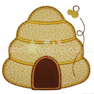 Beehive Applique Embroidery Machine Design