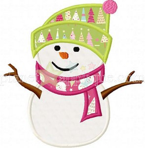 Snowman Applique - Planet Applique Inc
