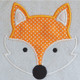 Fox Applique Embroidery Machine Design