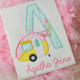 Happy Camper Applique Alphabet Embroidery Machine Design