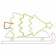 Sled Applique Embroidery Machine Design