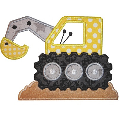 Construction Backhoe Embroidery Machine Design