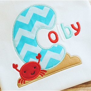 Crab Alpha Embroidery Machine Design