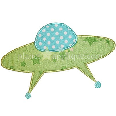 Space Ship Applique Embroidery Machine Design