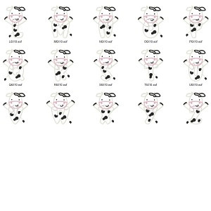 Cow Alpha Embroidery Machine Design