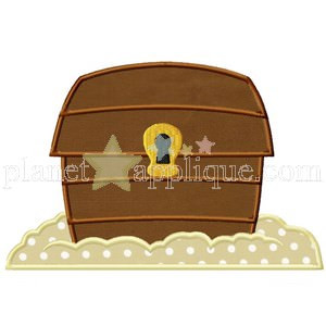 Treasure Chest Applique Embroidery Machine Design