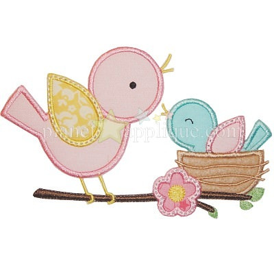 Lil Birds Applique Embroidery Machine Design
