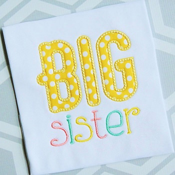 Sibling Sister 2 Applique Embroidery Machine Design