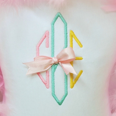 Diamond Monogram Font Embroidery Machine Design