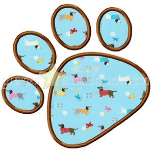 FREE Pet Paw Print Applique Embroidery Machine Design