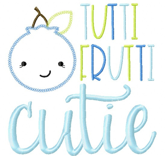 Tutti Frutti Blueberry Vintage and Chain Stitch Applique Embroidery ...