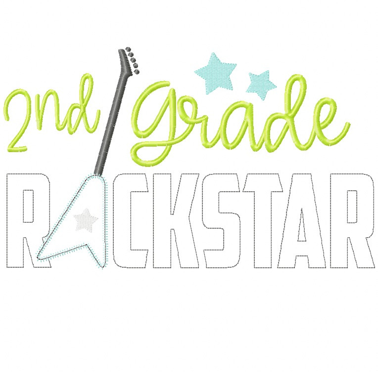 2nd Grade Rockstar Satin and Zigzag Stitch Applique Embroidery Machine ...